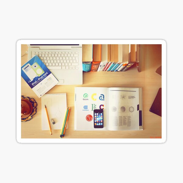 "laptop computer desk writing book pencil creative advertising brand ...