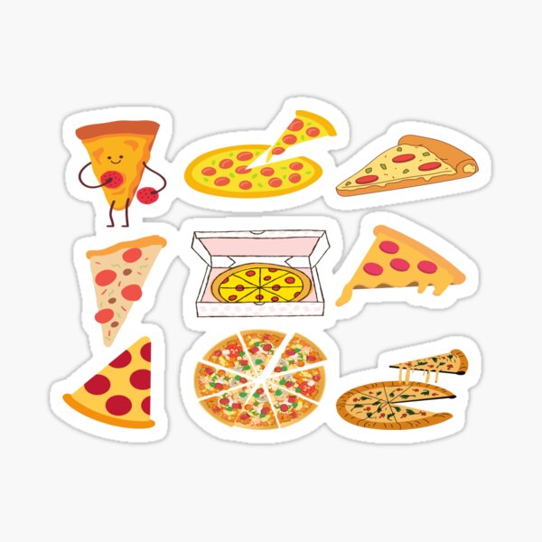 "Delicious Pizza Pattern With Different Pizzas" Sticker for Sale by ...