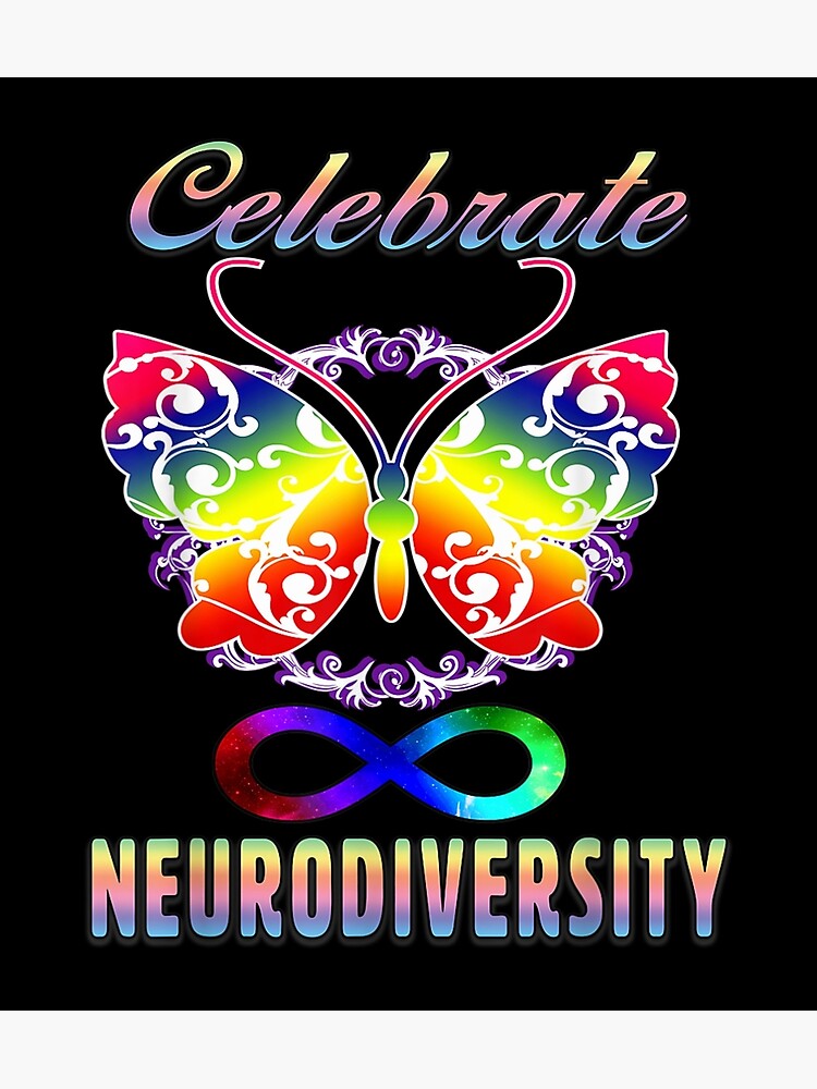 "Celebrate Neurodiversity Autism ADHD Awareness Butterfly" Poster for ...