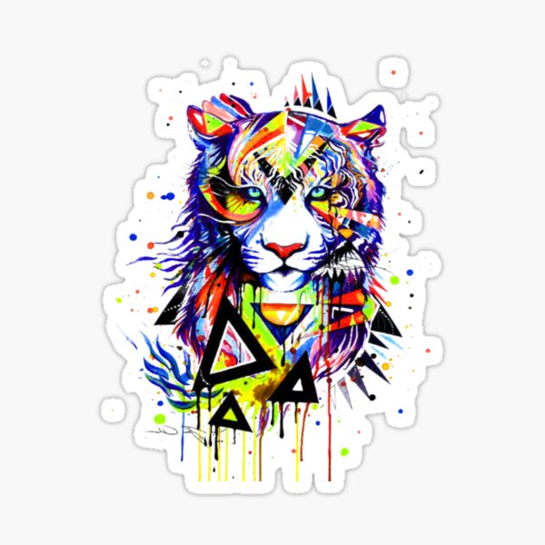 "Drawing tiger symbol of force is very beautiful and modern" Sticker by ...