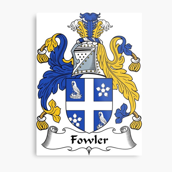 Lámina metálica «Escudo de armas de Fowler / cresta de la familia de ...