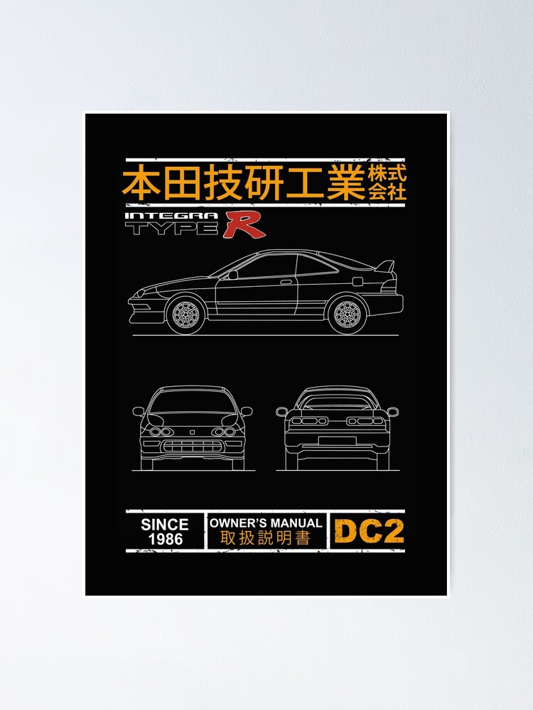 "Blueprint of the Integra Type R" Poster for Sale by rogue-design ...