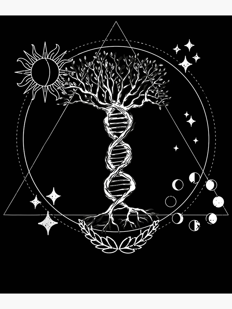 "Triangle Moon Phases and Tree Life DNA - Esoteric Geometry T-Shirt ...