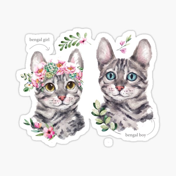 "cat couples" Sticker for Sale by Donaatelle | Redbubble