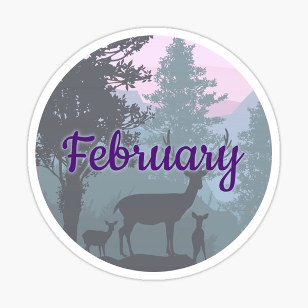 "February monthly design for journals & planners" Sticker by Quills ...