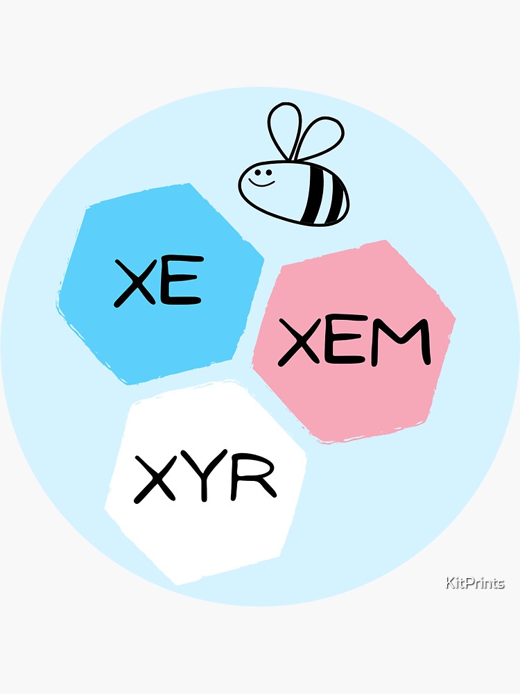 "Xe / Xem / Xyr Trans Flag Pronouns" Sticker for Sale by KitPrints ...
