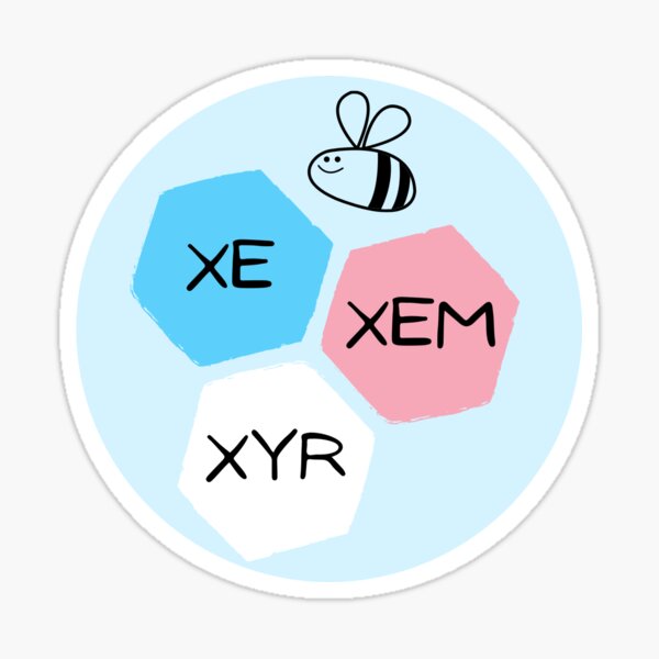 "Xe / Xem / Xyr Trans Flag Pronouns" Sticker for Sale by KitPrints ...