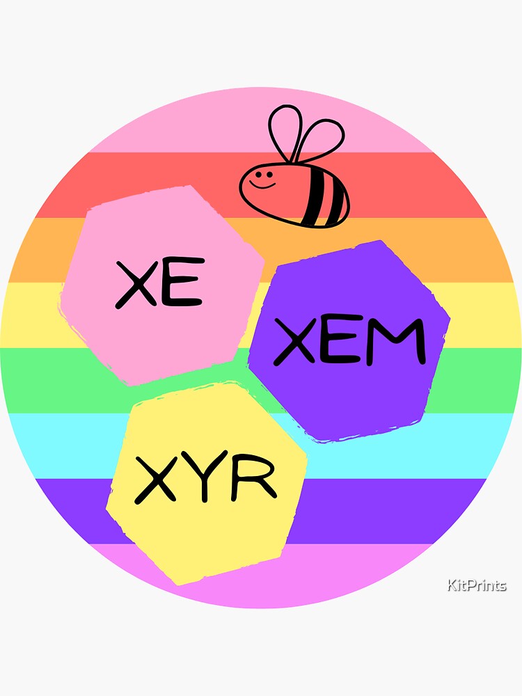 "Xe / Xem / Xyr Gay Flag Pronouns" Sticker for Sale by KitPrints ...