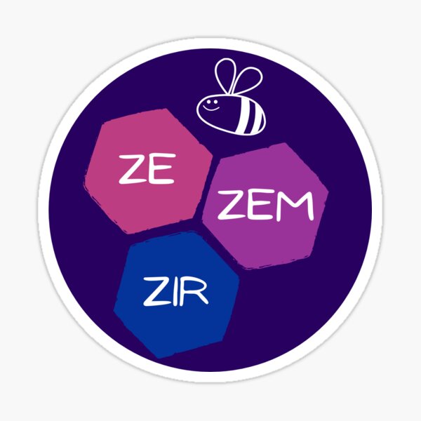 Pegatina «Pronombres de bandera Ze / Zem / Zir Bi» de KitPrints | Redbubble