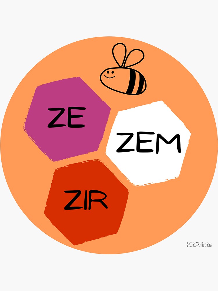 Pegatina «Pronombres de la bandera de Ze / Zem / Zir Lesbain» de ...