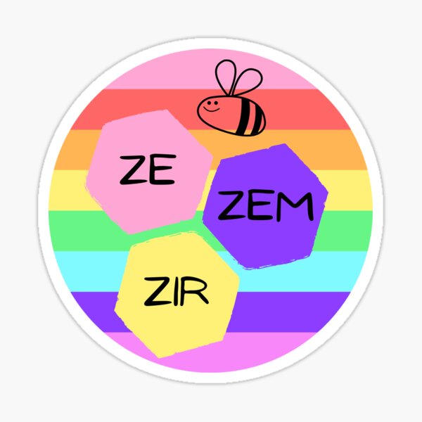 "Ze / Zem / Zir Pride Flag Pronouns" Sticker by KitPrints | Redbubble