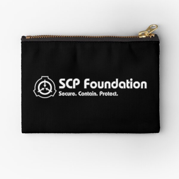 "SCP Foundation (in White)" Zipper Pouch for Sale by MagentaBlimp ...