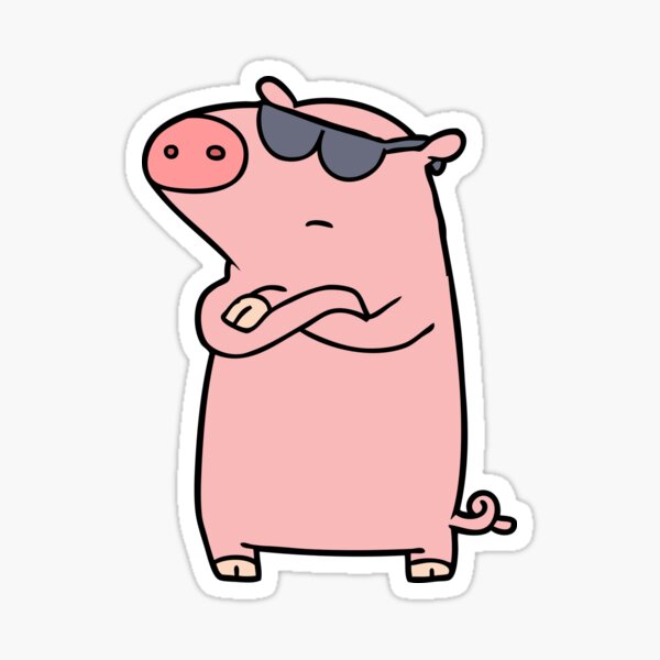 "Glass Wearing Cool Funny Pig Swag " Sticker for Sale by topnodream13 ...