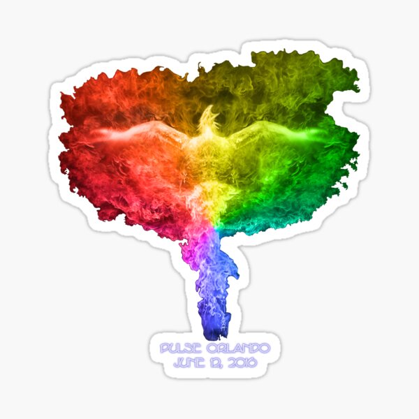 "Rainbow Phoenix Pulse Orlando" Sticker by AbbottDesigns | Redbubble