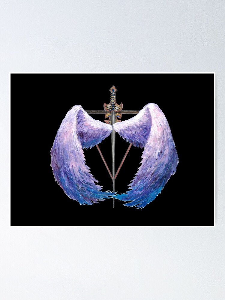 "Angel wings and sword" Poster by RheaRealm | Redbubble