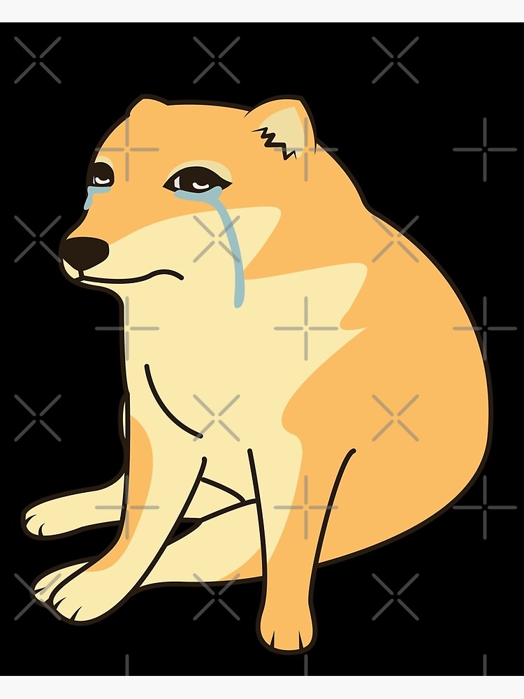 Lámina fotográfica «Perrito cheems llorando» de Atsuwu | Redbubble