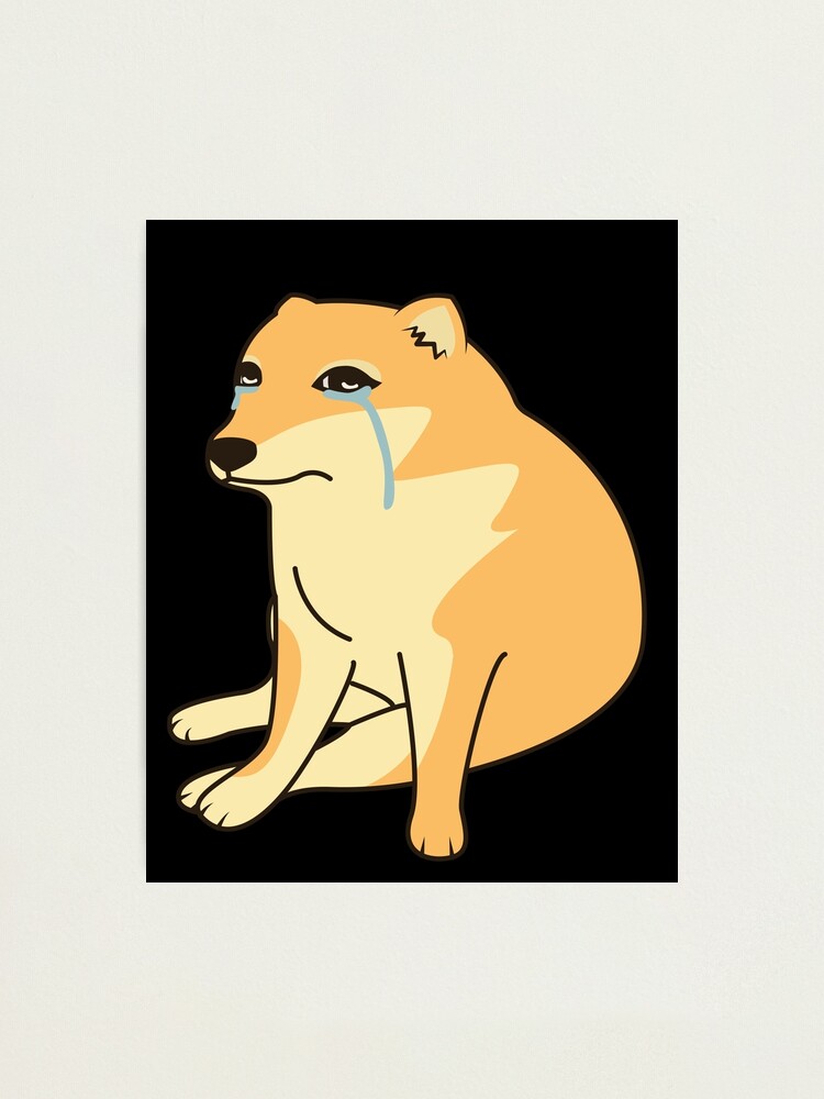 Lámina fotográfica «Perrito cheems llorando» de Atsuwu | Redbubble