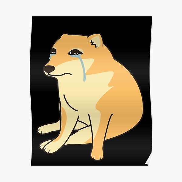 Cheems Crying Wall Art | Redbubble