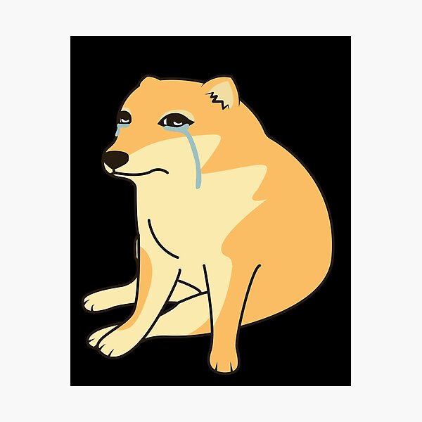 Lámina fotográfica «Perrito cheems llorando» de Atsuwu | Redbubble