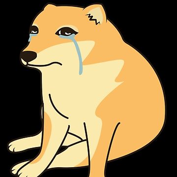Pegatina con la obra «Perrito cheems llorando» de Atsuwu | Redbubble