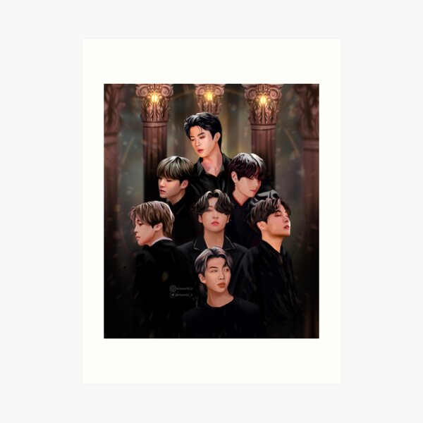 "bts ot7 drawing" Art Print by MobinaDrawings | Redbubble