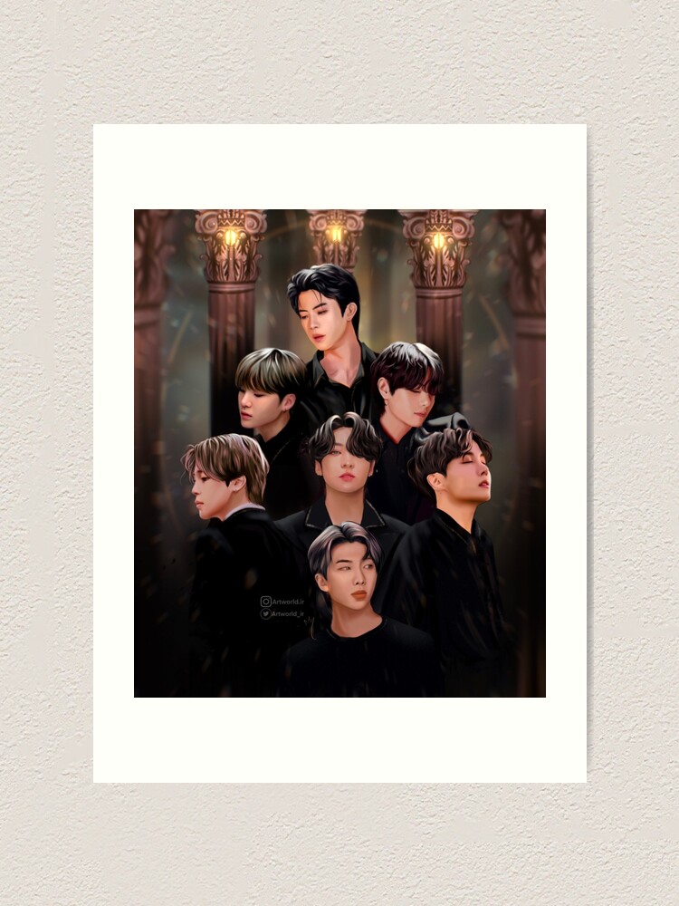 "bts ot7 drawing" Art Print by MobinaDrawings | Redbubble