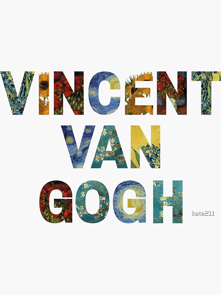 "Van Gogh Lettering" Sticker by kate211 | Redbubble