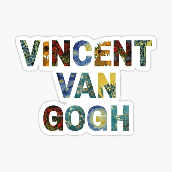 "Van Gogh Lettering" Sticker by kate211 | Redbubble