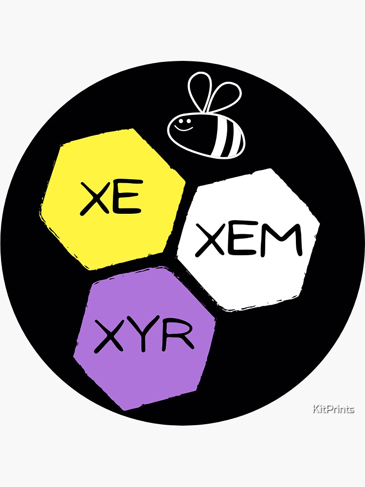 "Xe / Xem / Xyr Nonbinary Flag Pronouns" Sticker for Sale by KitPrints ...