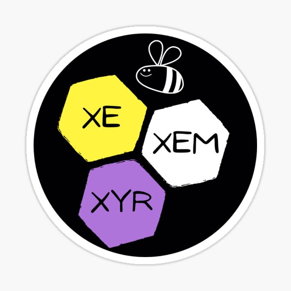 "Xe / Xem / Xyr Nonbinary Flag Pronouns" Sticker for Sale by KitPrints ...