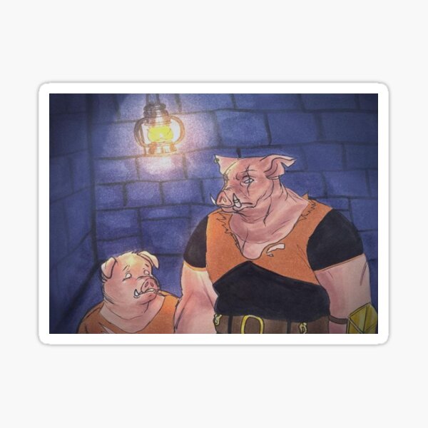 "Piglins " Sticker by SmolArtDork | Redbubble