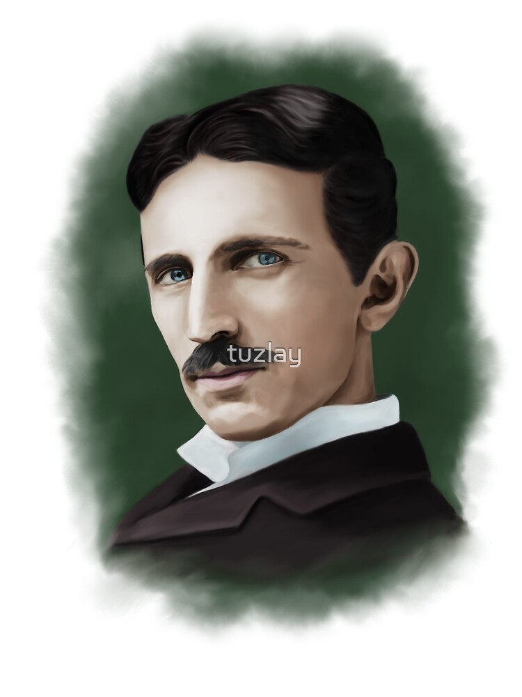 "Nikola Tesla Color Digital Art Portrait" Art Print for Sale by tuzlay ...