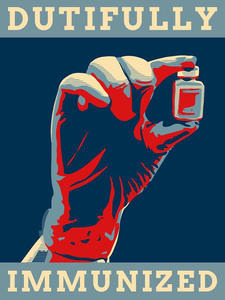 "Dutifully Immunized" Sticker by PranabMir | Redbubble