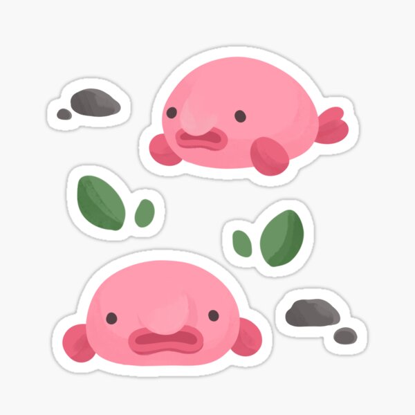 "Cute Blobfish" Sticker by lintida | Redbubble