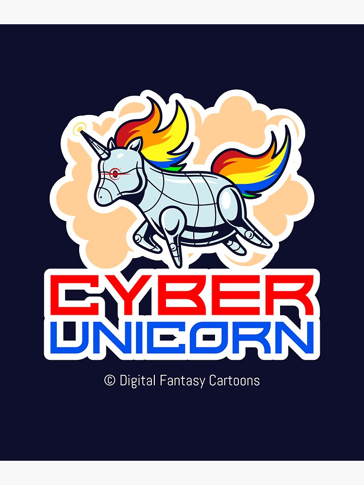 "CYBER UNICORN" Sticker by AladdinMktgs | Redbubble