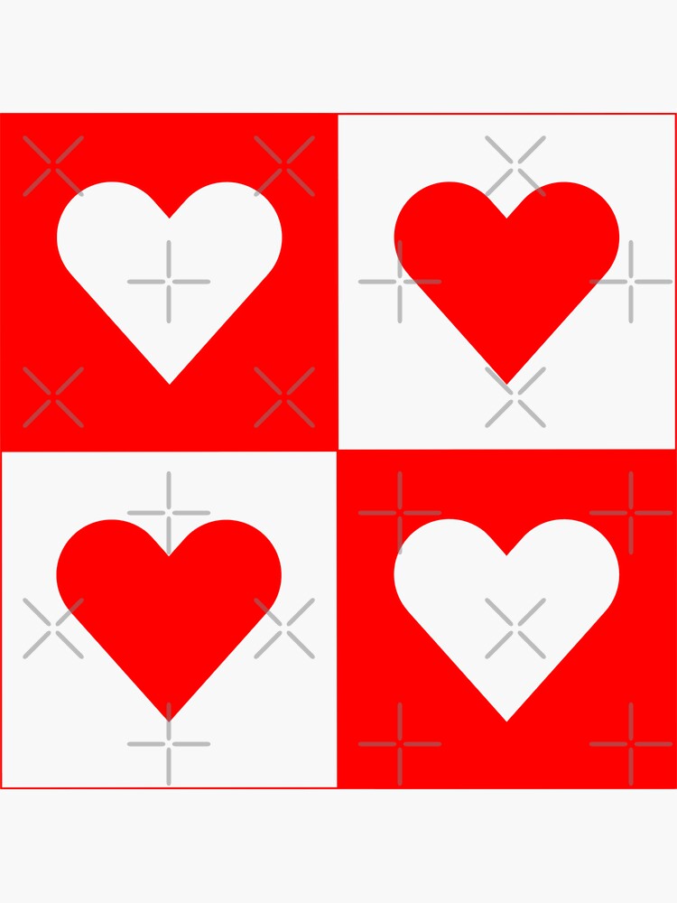 "Checker Hearts" Sticker for Sale by BigBoss728 | Redbubble