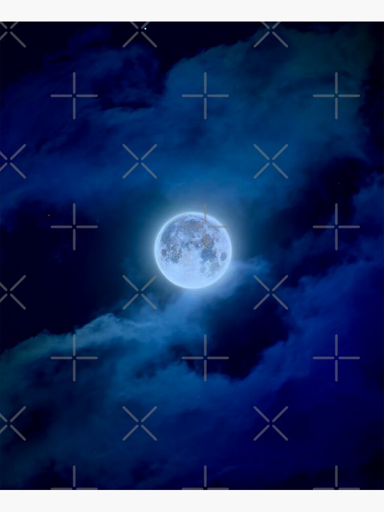 "The Beautiful Blue Moon" Sticker by TheStrangeWorld | Redbubble