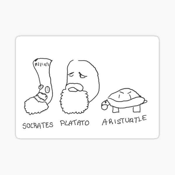 "Minimalist philosopher puns" Sticker by philo-phile | Redbubble
