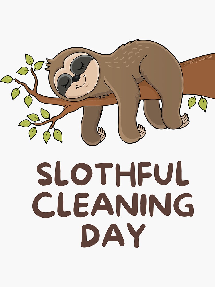 "Slothful Cleaning Day Lazy Sloth Housekeeper Cleaning Lady Gifts ...