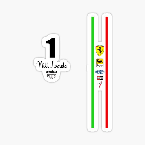"Niki Lauda Ferarri F1 1976 1975" Sticker for Sale by councilgrove ...