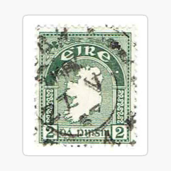 "Vintage Ireland Postage Map" Sticker for Sale by bluespecsstudio ...