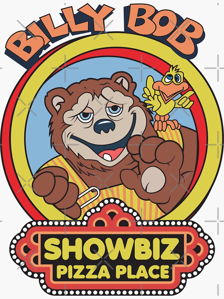 "Showbiz Pizza Billy Bob" Sticker for Sale by TeeArcade84 | Redbubble
