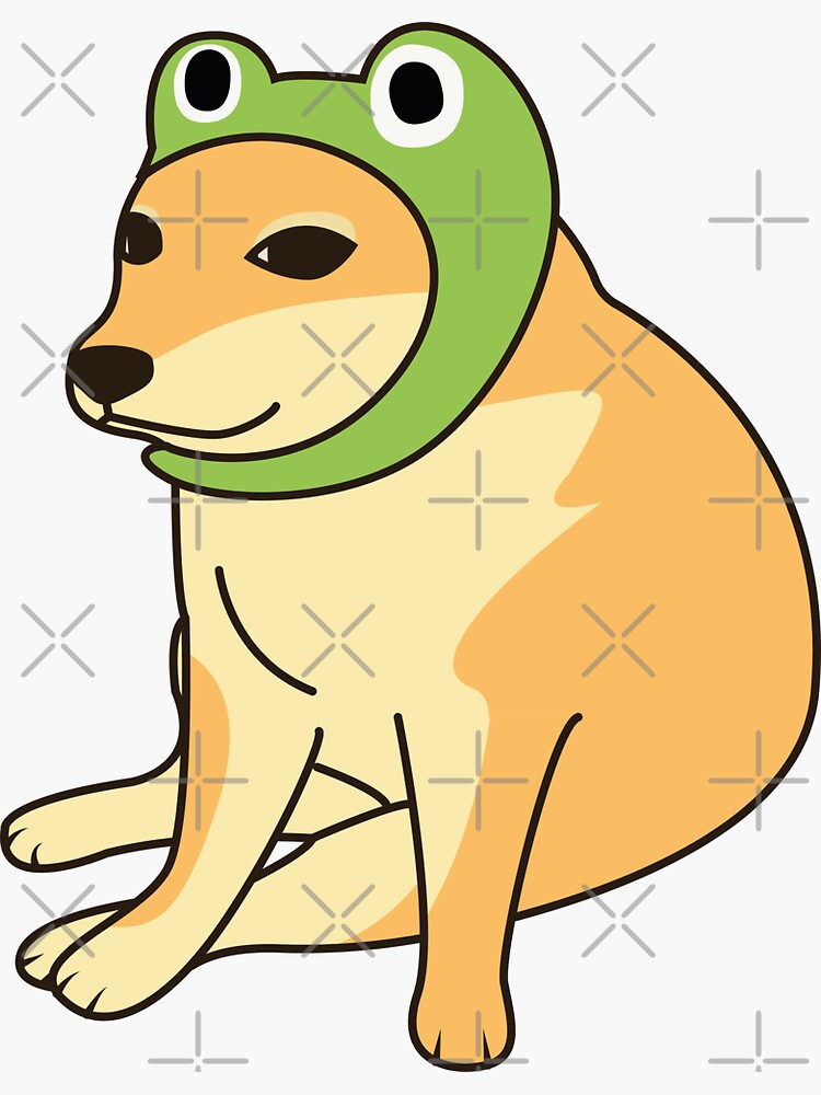 Pegatina «Cheems con gorrito» de Atsuwu | Redbubble