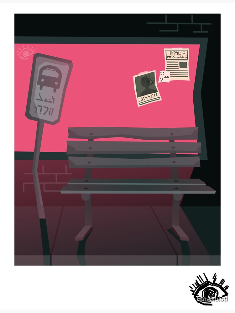 "Spooky Bus Stop Postcard" Sticker for Sale by EmAxolotl | Redbubble