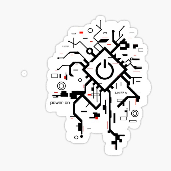 "Power on // power off techwear" Sticker for Sale by sonoyang | Redbubble