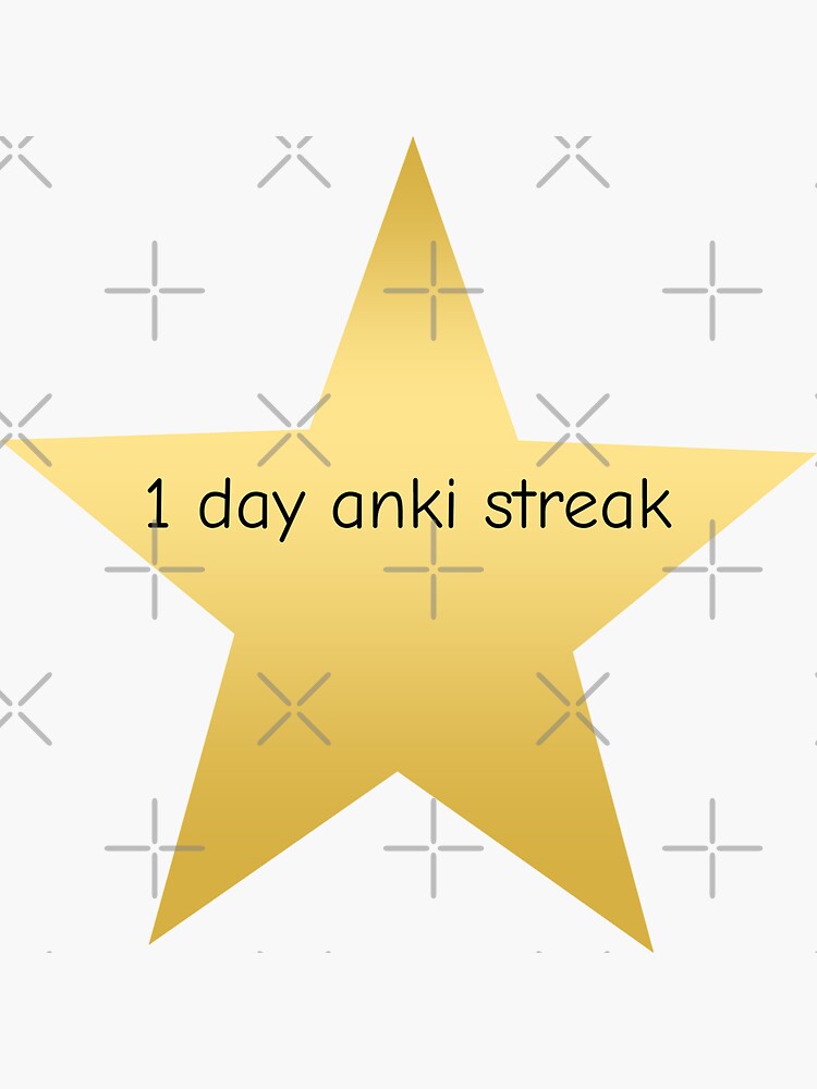 "1 day Anki streak funny gold star" Sticker for Sale by itsmoemoe ...