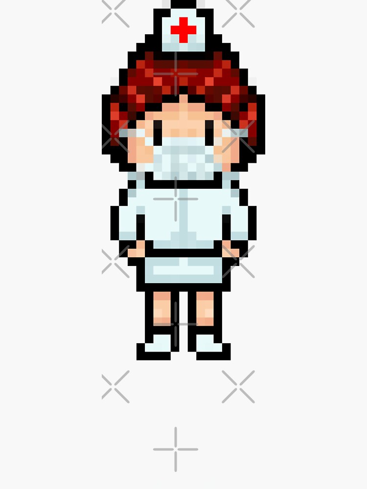 "Masked Nurse Pixel Art " Sticker by ANMan64 | Redbubble