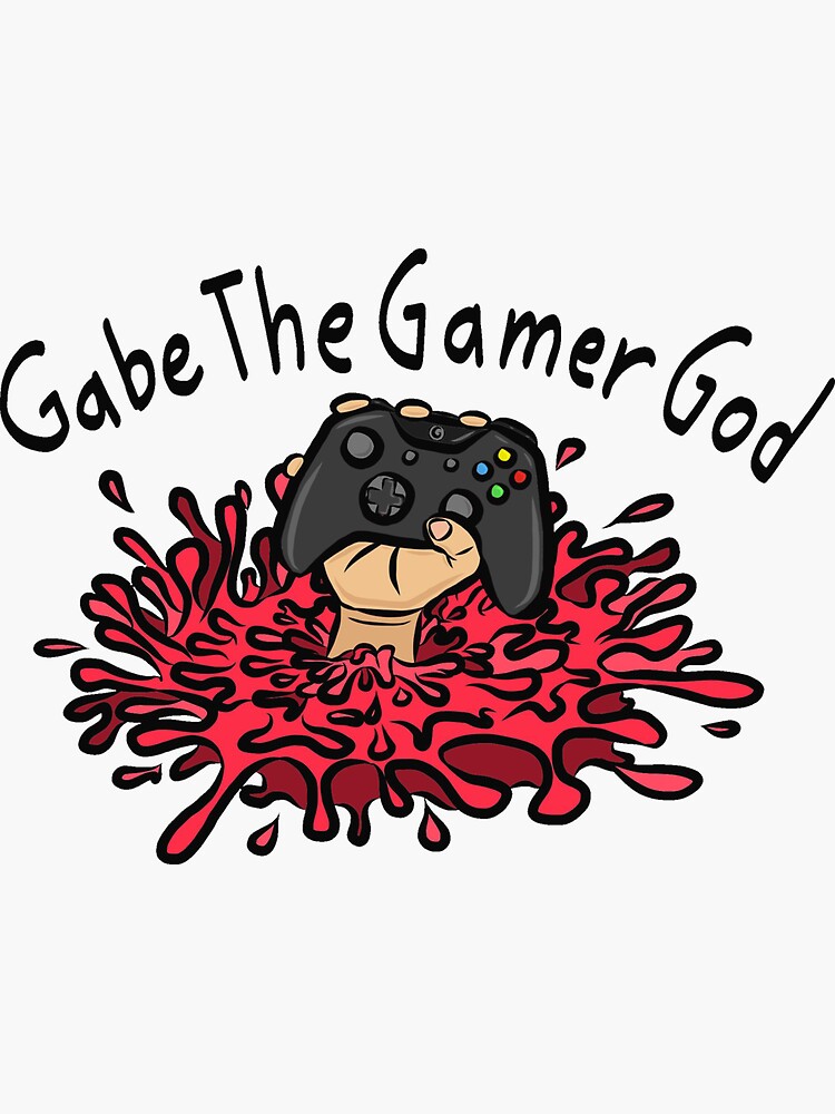 "Gamer God Color Splash With Text" Sticker for Sale by Gabethegamergod ...