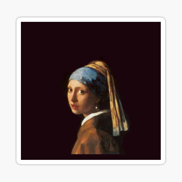 "Girl with a Pearl Earring " Sticker by Greenbaby | Redbubble