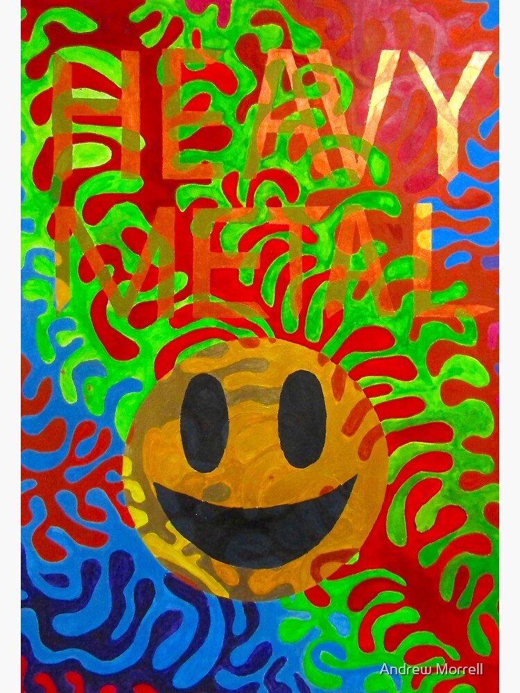 "COLOURFUL HEAVY METAL SMILEY FACE ART painting" Poster by A-Morrell ...